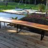 Redwood Slab Benches – Modern Legs
