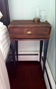 Victoria’s Bedside Table with Tapered Angle Iron Legs – Modern Legs